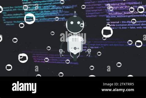 Animation Of Ai Chat Bot And Icons Over Data Processing Background Global Artificial