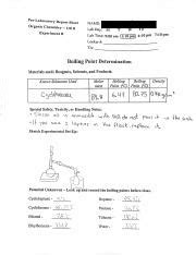 Boiling Point Determination In Organic Chemistry Lab Course Hero