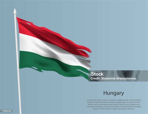 헝가리의 누더기 국기 파란색 배경에 물결 모양의 찢어진 천 3차원 형태에 대한 스톡 벡터 아트 및 기타 이미지 3차원 형태 개체 그룹 국가 관광명소 Istock