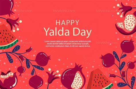 وکتور بک گراند یلدا خلاقانه رنگی گرافیک با طعم تربچه