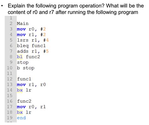 solved explain the following program operation what will be