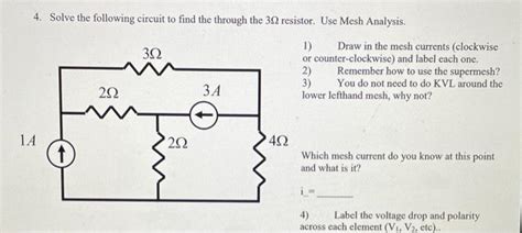 Solved Solve The Following Circuit To Find The Through Chegg