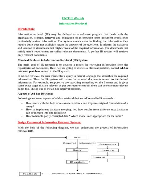 nlp unit ii part i pdf information retrieval search engine indexing