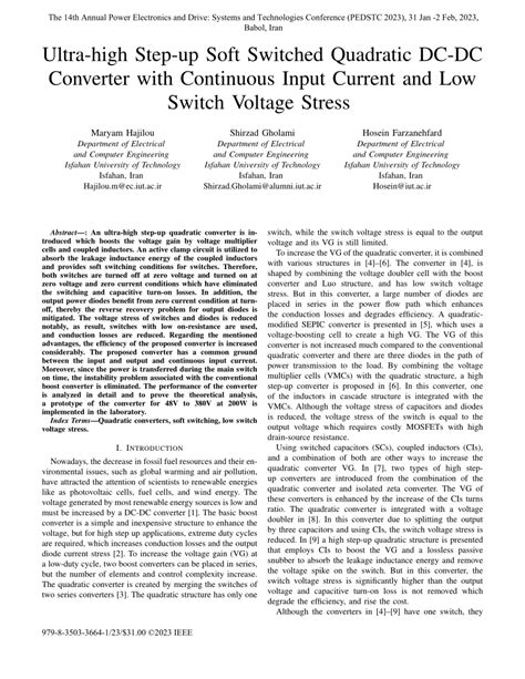 Pdf Ultra High Step Up Soft Switched Quadratic Dc Dc Converter With Continuous Input Current