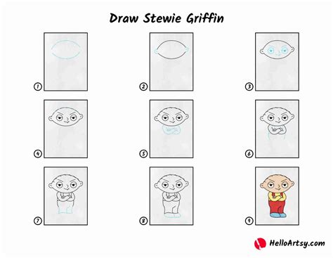 Draw Stewie Griffin Helloartsy