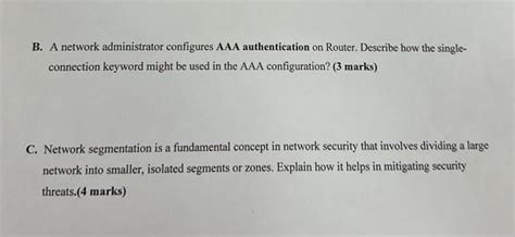 Solved B ﻿a Network Administrator Configures Aaa