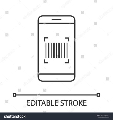 Barcode Scanning App Linear Icon Smartphone Stock Vector Royalty Free 1210310521 Shutterstock