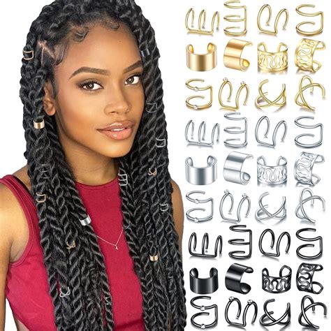 Naiska 36pcs Hair Jewelry For Braids Crystal Rhinestone