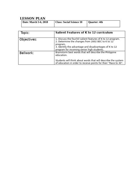 Lesson Plan G10 Week5 Pdf Career And Growth