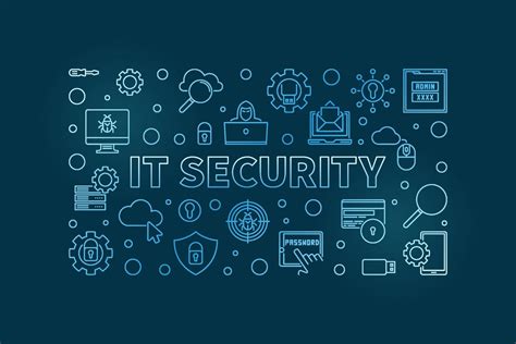 It Security Vector Concept Outline Blue Horizontal Illustration 13271102 Vector Art At Vecteezy