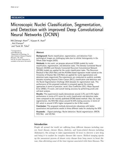 Pdf Microscopic Nuclei Classification Segmentation And Detection With Improved Deep