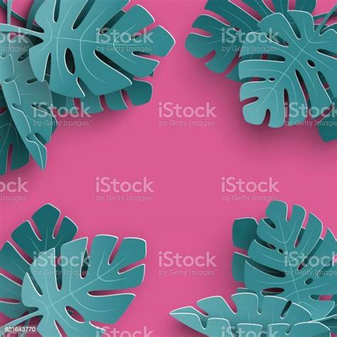 여름 배경 종이 열 대 잎 배너 전단지 초대장 포스터 웹 사이트 또는 인사말 카드에 대 한 이국적인 꽃 디자인을 잘라 종이 컷