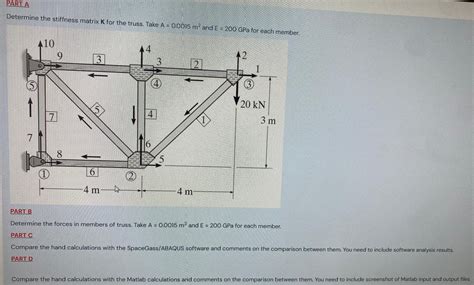 Solved Part Adetermine The Stiffness Matrix K ﻿for The