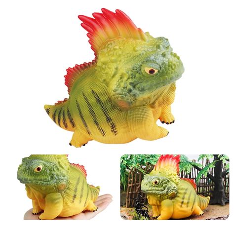Bestsky Fake Bugssoft Plastic Green Iguana Plastic Bugsclear