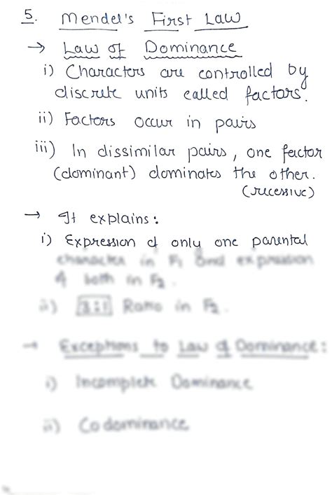 Solution Principle Of Inheritance Short Notes Studypool