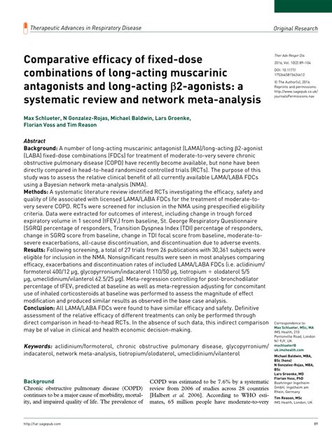 Pdf Comparative Efficacy Of Fixed Dose Combinations Of Long Acting