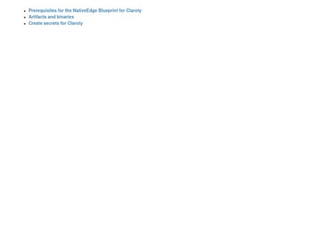 Prerequisites Dell Nativeedge Blueprint For Claroty Deployment