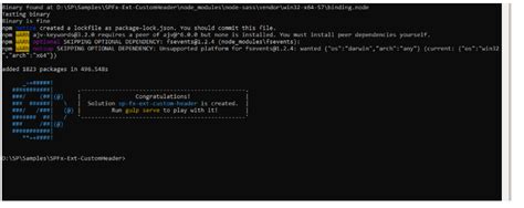 spfx extension adding custom header and footer to sharepoint site by