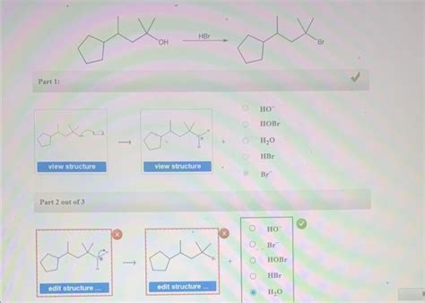 Solved Part 1 Ho− Hobr H2o Hbr View Structure Br− Part 2