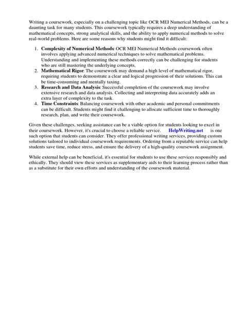 ocr mei numerical methods coursework pdf mathematics numerical