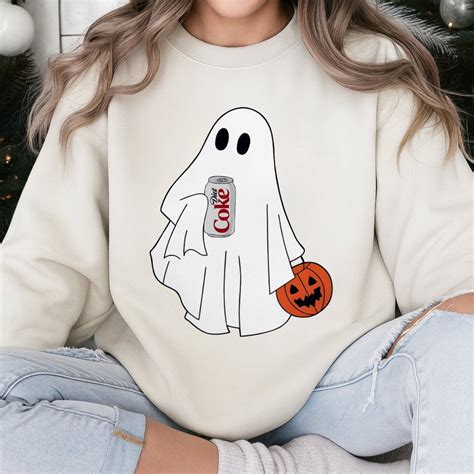 Halloween Diet Coke Ghost Sweatshirt Funny Skeleton Soda Sweatshirt