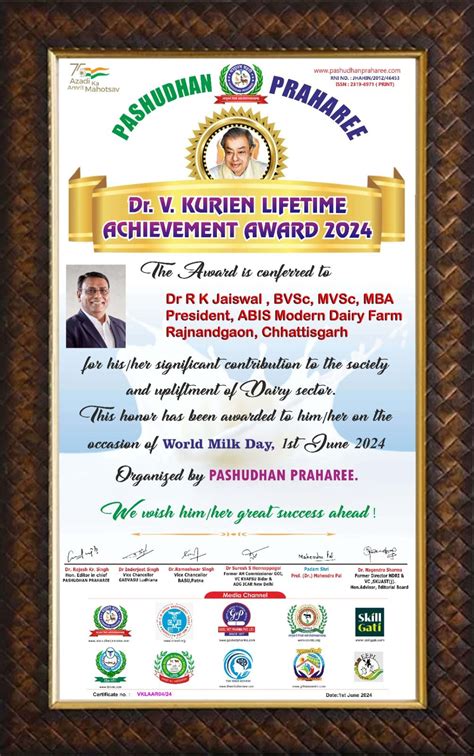 We Are Delighted To Announce That Dr R K Jaiswal Was Honored With The… Dr Rajesh Kumar Singh