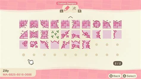 Acnh Design Pink Grass And Cobble Paths