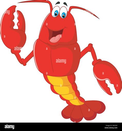 Cartoon Lobster Waving Stock Vector Image And Art Alamy