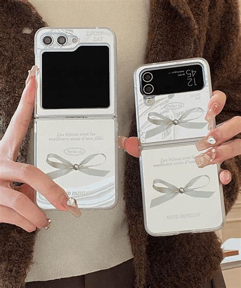 귀여운 지플립 심플 리본 미러 발레코어 유니크 키치 Z플립5 Z플립3 4 지플립4케이스 지플립5케이스 친구 생일 선물 삼성 갤럭시 폰 케이스 지플립케이스 에이블리