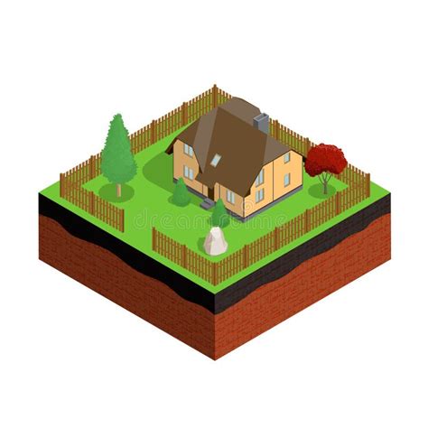 Isometric Cross Section Of Ground With Grass Stock Vector Illustration Of Game Texture 67060023
