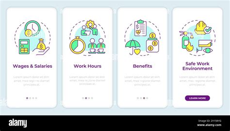 Employee Rights Onboarding Mobile App Screen Stock Vector Image And Art Alamy