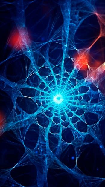 Premium Ai Image Neural Network Space Threads Optical Fiber Networks Vertical Format Stories