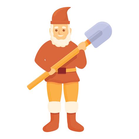 Garden Gnome With Shovel Icon Cartoon Style 14308133 Vector Art At
