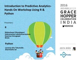 Predictive Analytics Workshop PPT