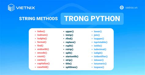 Các Phương Thức Xử Lý Chuỗi Trong Python Vietnix
