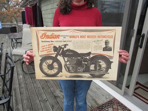 Original Vintage 1940s Indian Motorcycle Model 249 Scout Advertising