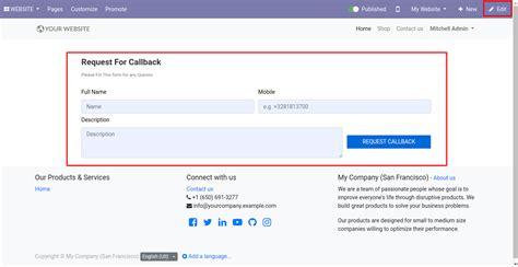 Odoo Website Request For Callback Odoo Callback Request Form