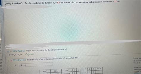 Solved Problem An Object Is Located A Distance Chegg