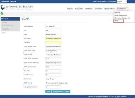 Using Ldap On Grandstream Phones Yeastar Support
