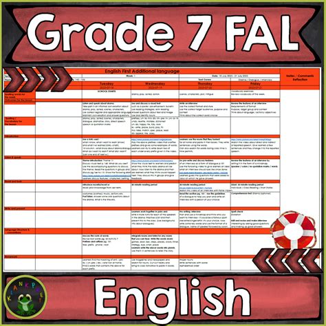 Lesson Planning Grade 7 English First Additional Language Term 3 2023