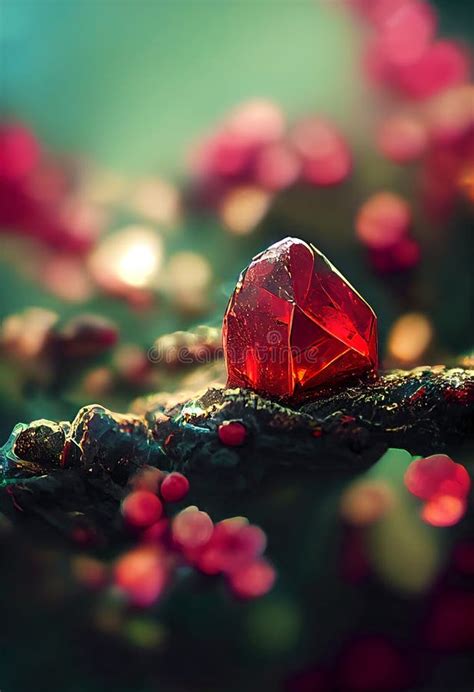 Red Glowing Magical Ruby Fairy Ruby Stone Precious Sparkling Red