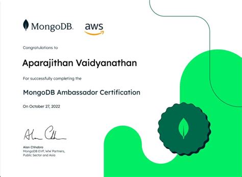 Aparajithan V On Linkedin Mongodb Developer Aws Mongodb Mongodbatlas