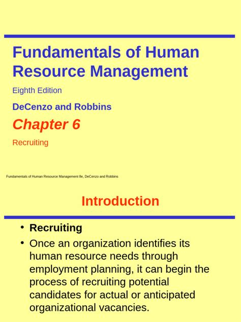 Basics Of Hrm Ch06 Pdf Recruitment Employment