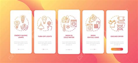 Conceptual Energysaving Tips Onboarding Screen For Mobile App Vector Mockup Presentation