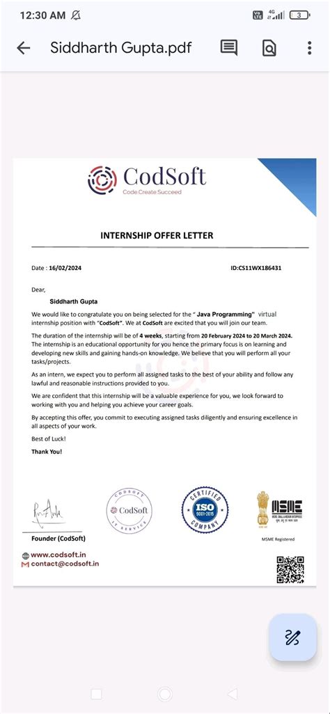 Codsoft Siddharth Gupta