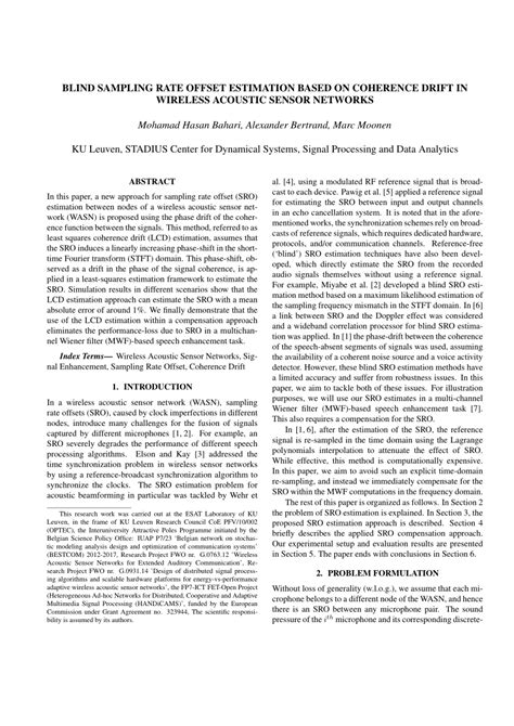 Pdf Blind Sampling Rate Offset Estimation Based On Coherence In