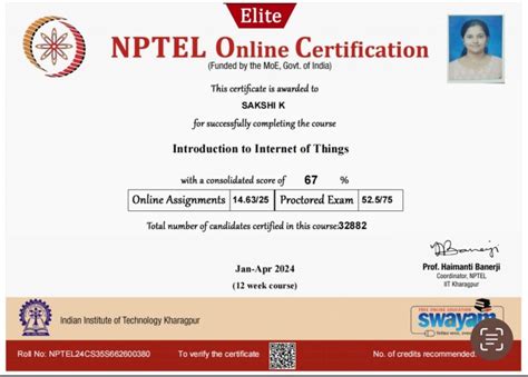 Completed Nptel Course On Internet Of Things Sakshi K Posted On The Topic Linkedin