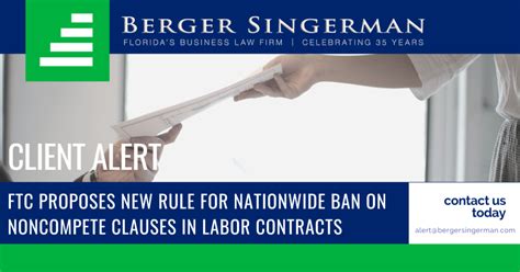 Client Alert Federal Trade Commission Proposes New Rule For Nationwide