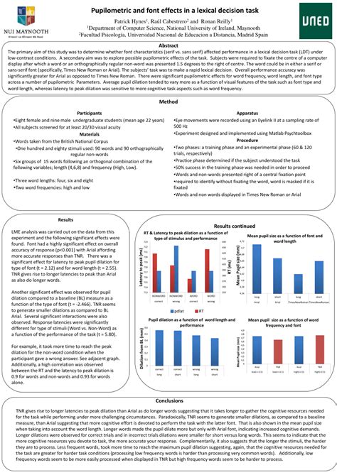 Pdf Pupilometric And Font Effects In A Lexical Decision Task