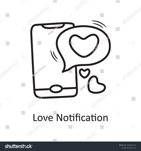Love Notification Vector Outline Hand Draw Stock Vector Royalty Free